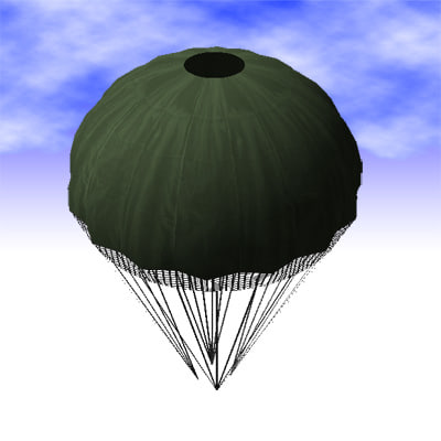 parachute air-drop cargo 3d model