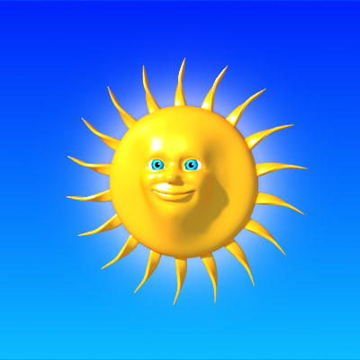 3d cartoon sun model