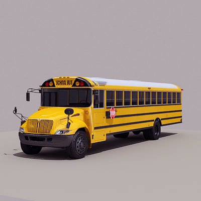 3d model american school bus