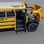 3d model american school bus