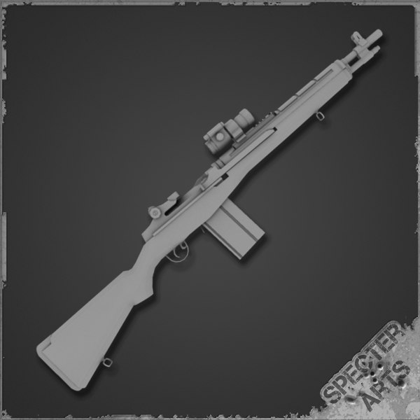 m14 socom scout rifle 3d model
