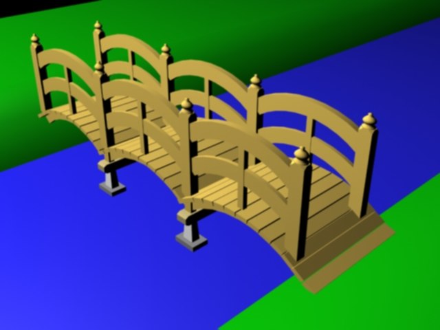 simple wood bridge 3d model
