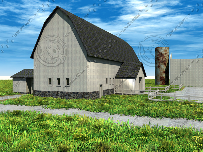 barn country rural 3d model