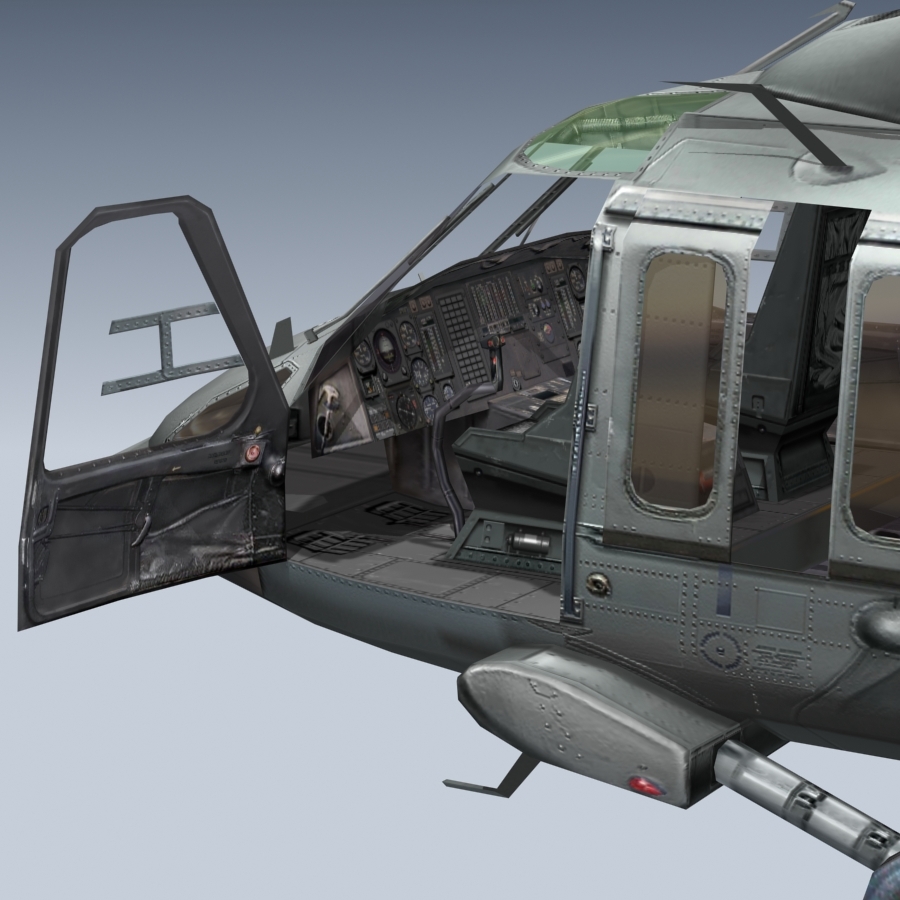 3d model rotor disk blackhawk cockpit