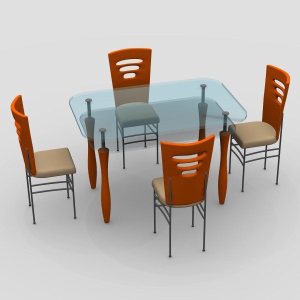 3d model chair table