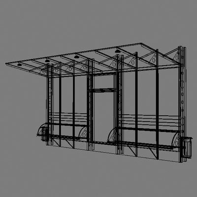 tram stop 3d model