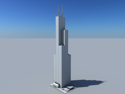 sears tower building 3d model