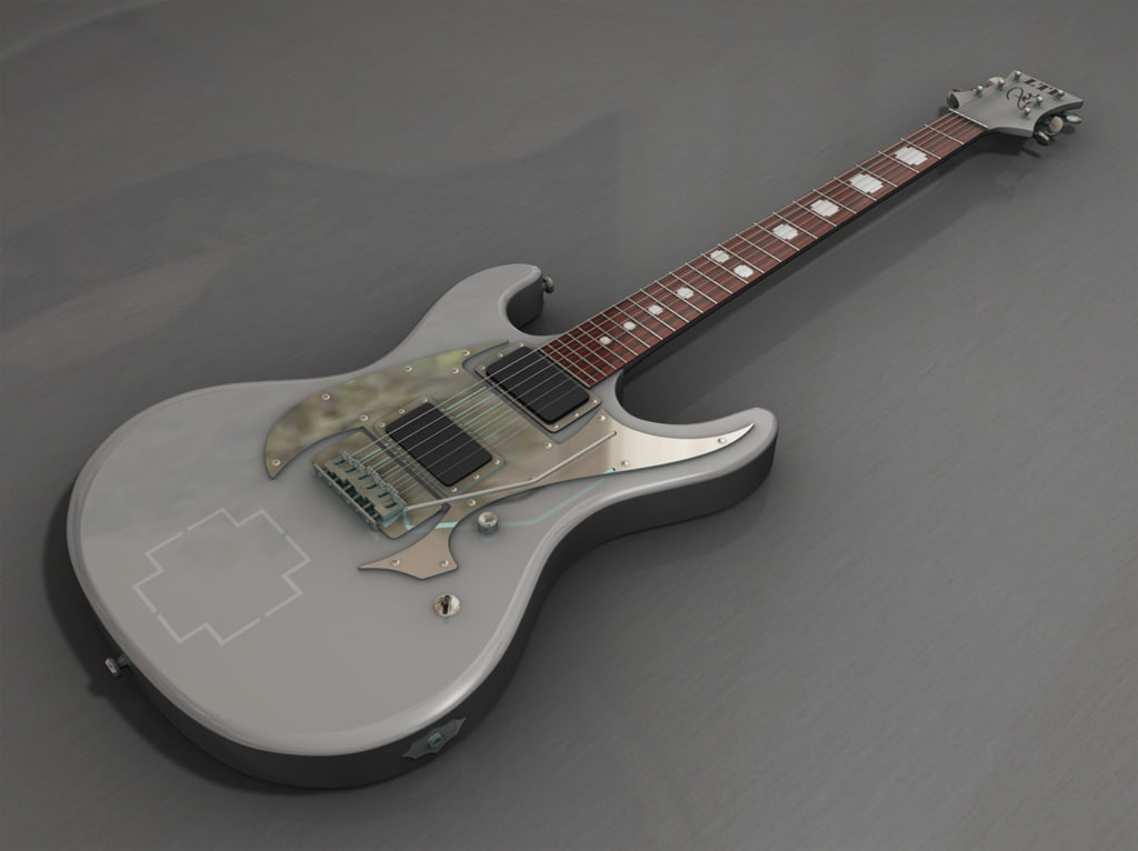 rammstein guitar 3d model