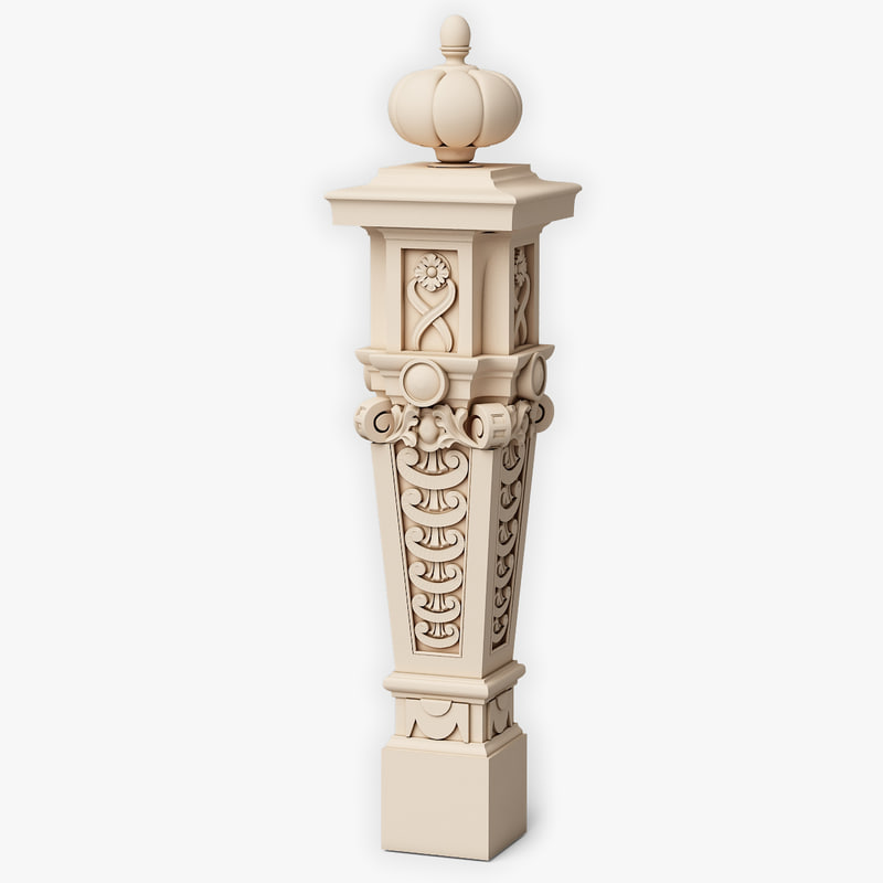 classic column colum exterior 3d model