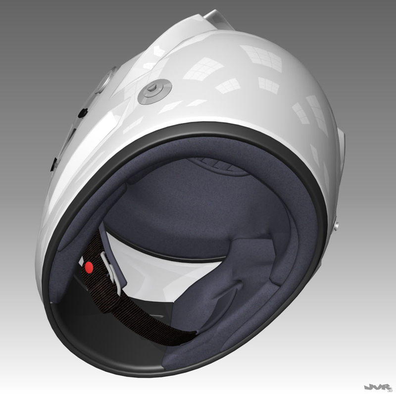 racing car helmet 3d max
