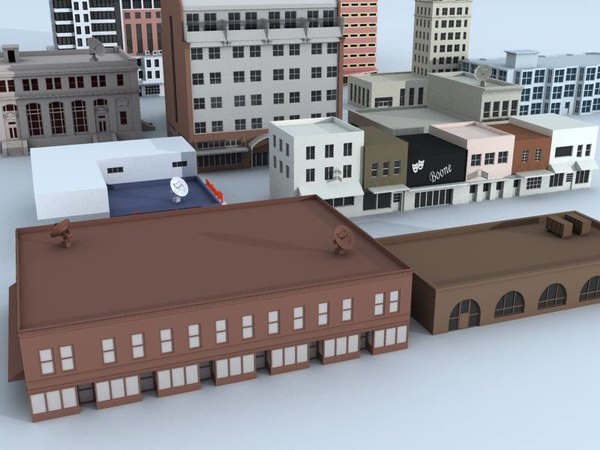 3d model small medium rise buildings