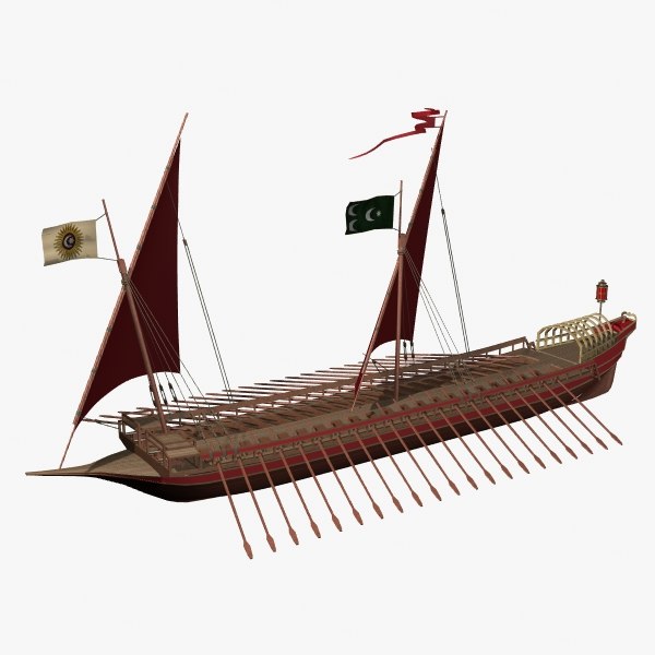3dsmax roman galley modelled