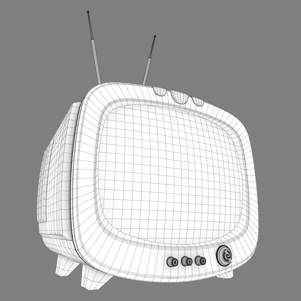 3d model vintage tv