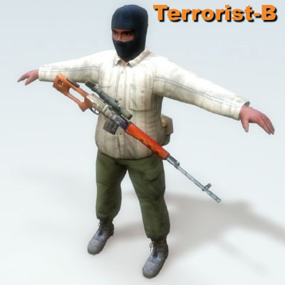3d insurgent terrorist character military model