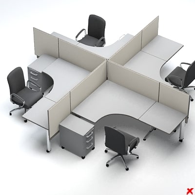 3d office table
