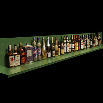 bottles 31 liquor 3d model