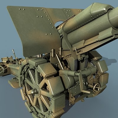 german howitzer wwi 3d model