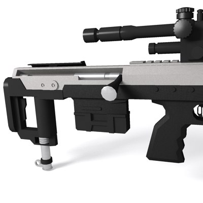 3d model amp technical sniper rifle