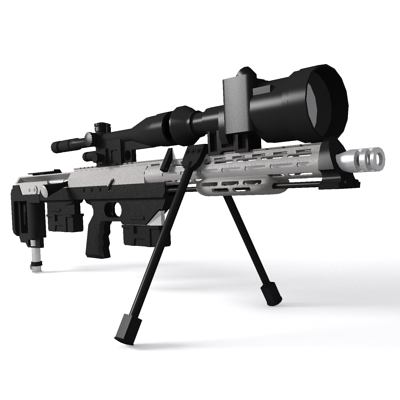 3d model amp technical sniper rifle