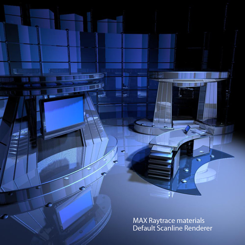 3d broadcast virtual tv studio model