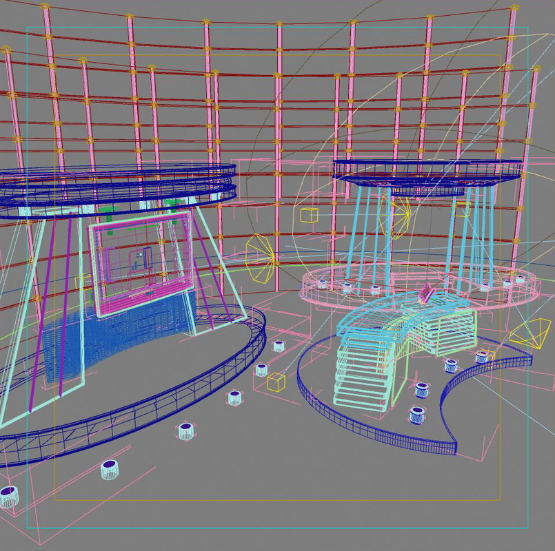 3d broadcast virtual tv studio model