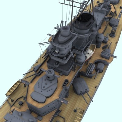 scharnhorst german panzerschiff 3d model