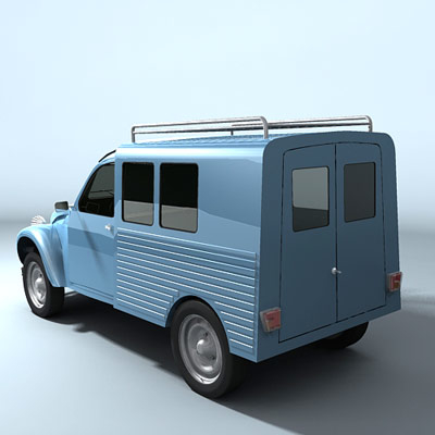 3d model of classic van minivan