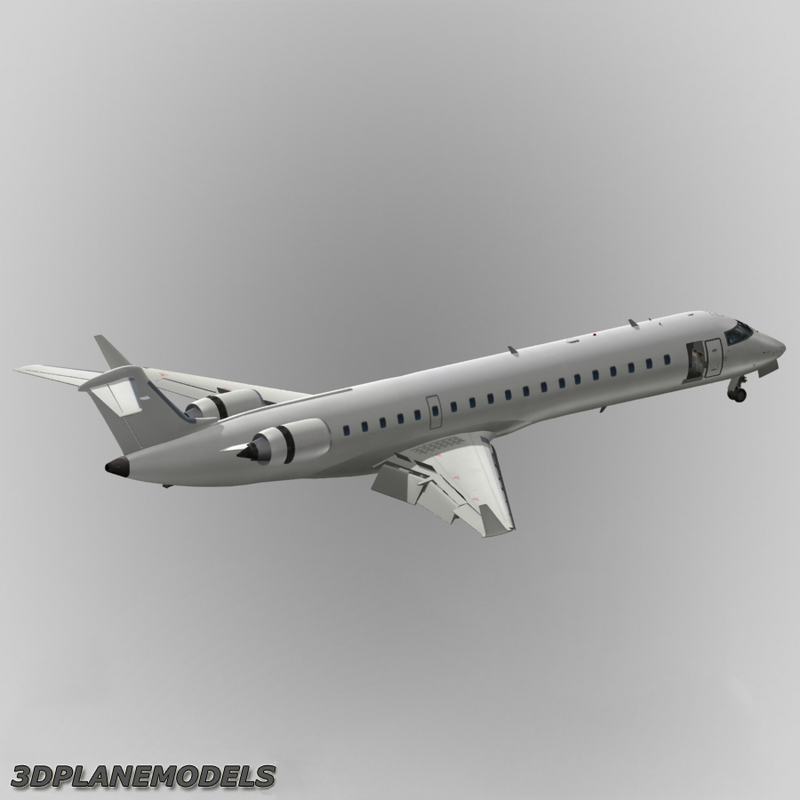 3d bombardier crj-700 generic white