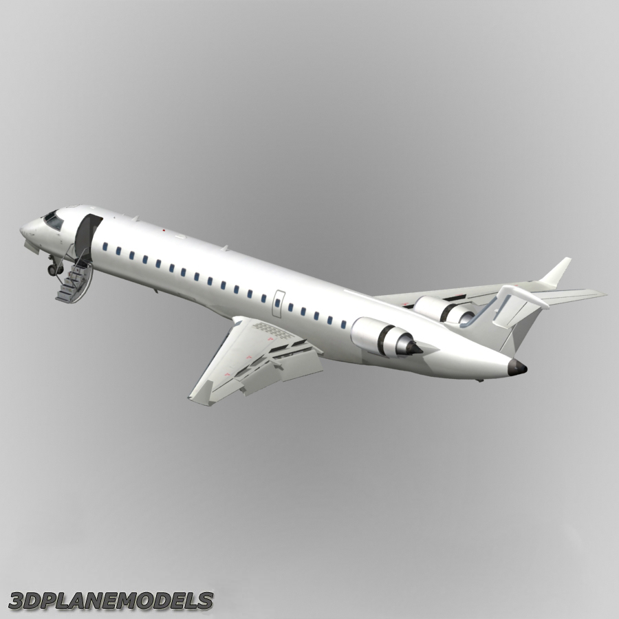 3d bombardier crj-700 generic white