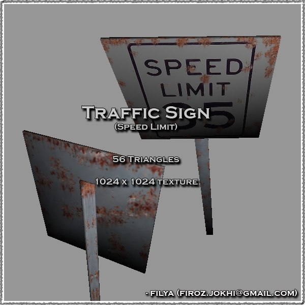 Sinal de trânsito - limite de velocidade (modelo u Modelo 3D ...