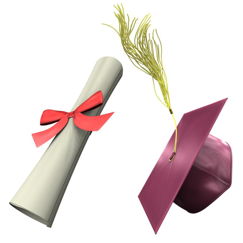 graduation cap diploma 3d 3ds