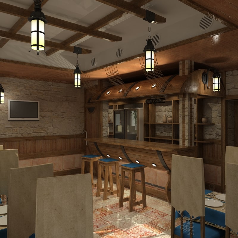 3d model of bar pub