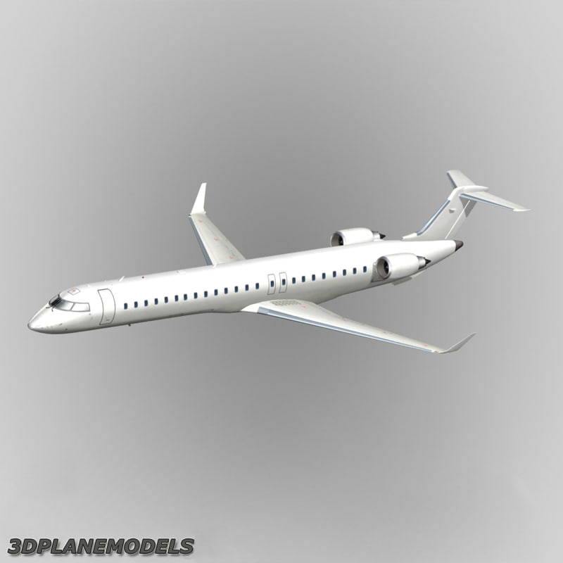 3d bombardier crj-705 generic white model