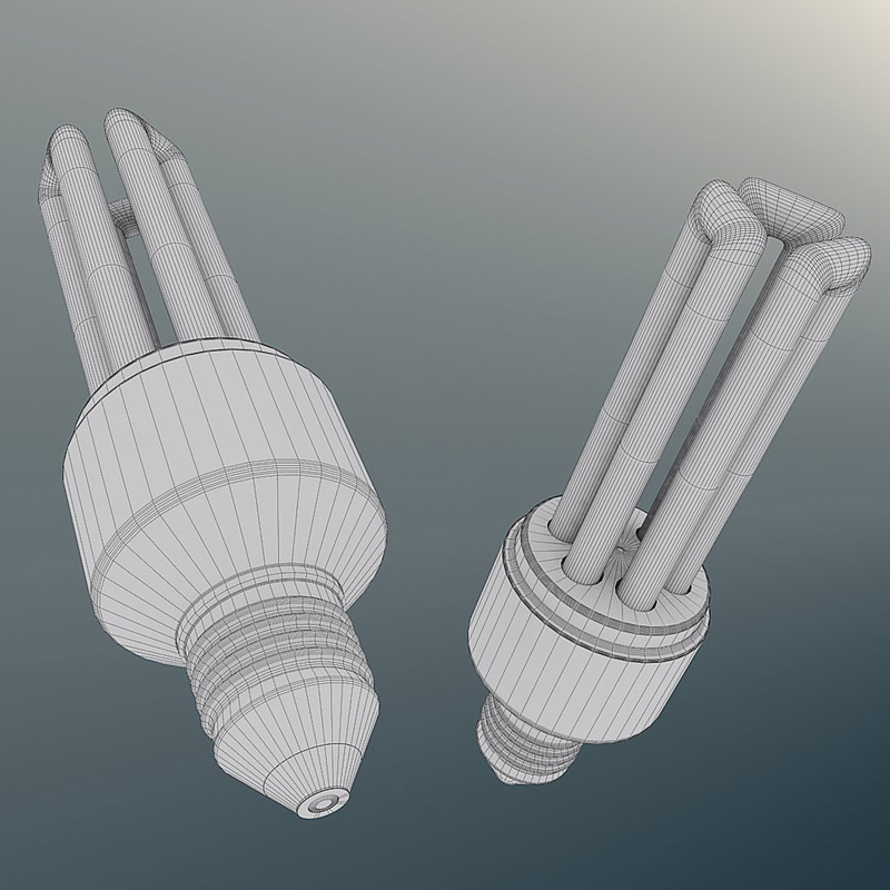 3d light set fluorescent bulbs