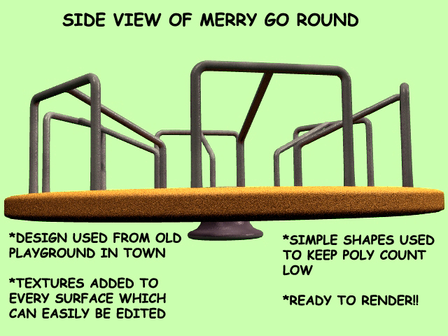 3d model playground merry-go-round