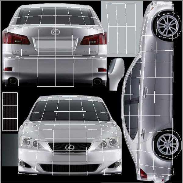 3d car lexus is250 model