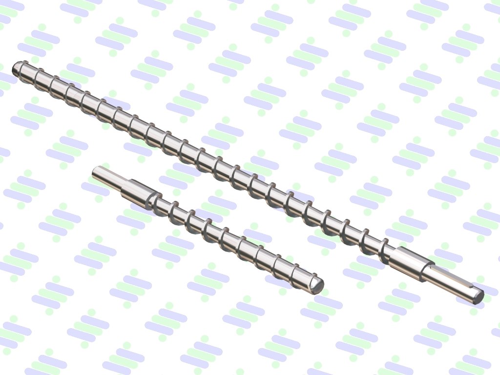 3d model of plastic extruder screw