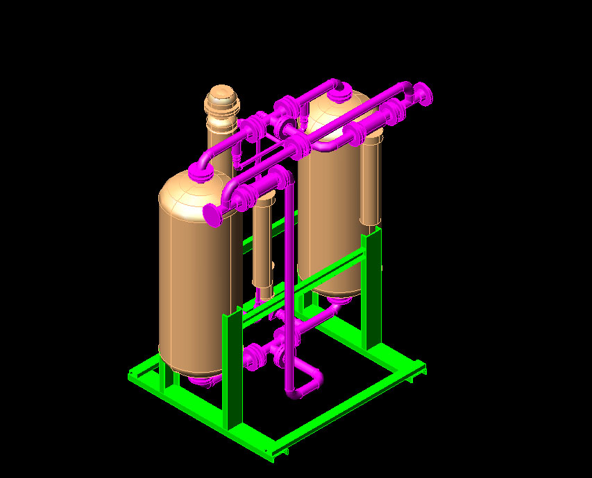 plant air dryer industrial 3d model