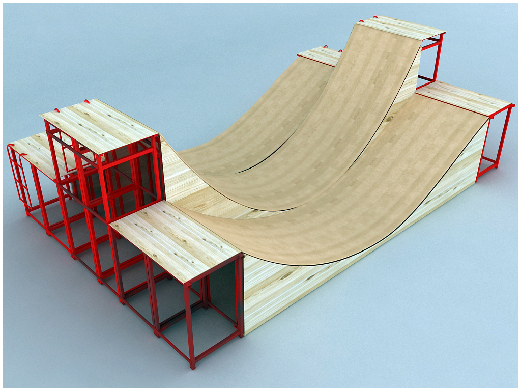 skate ramps 3d model