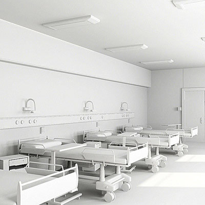3d model ambulance surgery room hospital