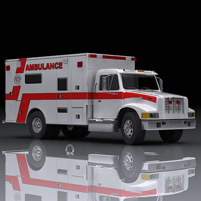 3d model ambulance surgery room hospital