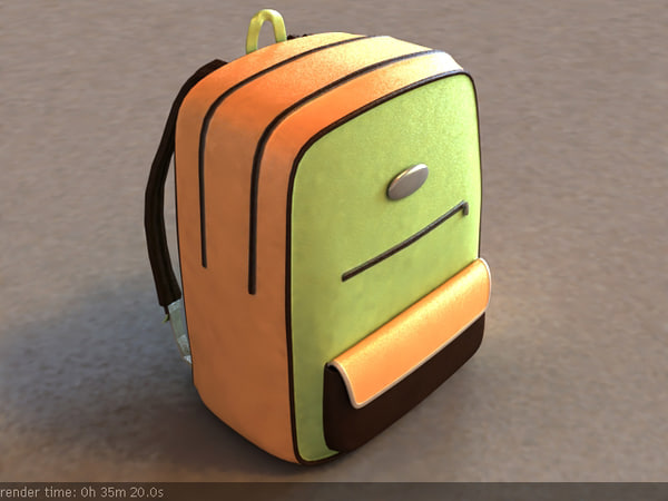 school bag backpack 3d model