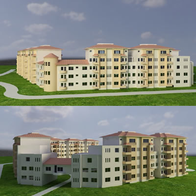 3d apartment building model