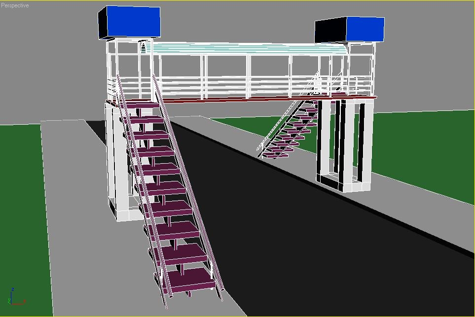 3ds max foot bridge