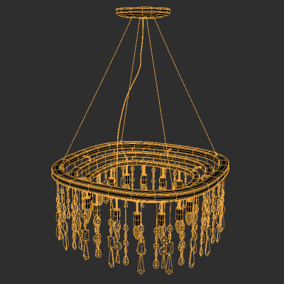 contemporary crystal chandelier 3d model