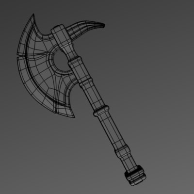 blender axe cutting