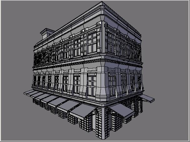 city town urban building 3d model