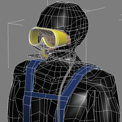 3d model scuba diver