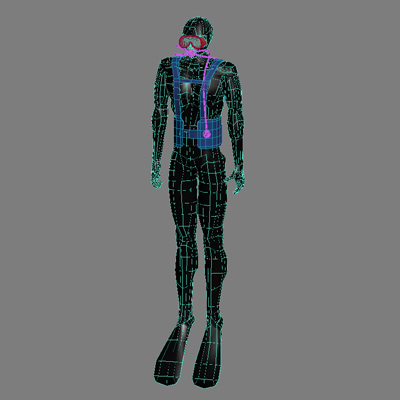 3d model scuba diver