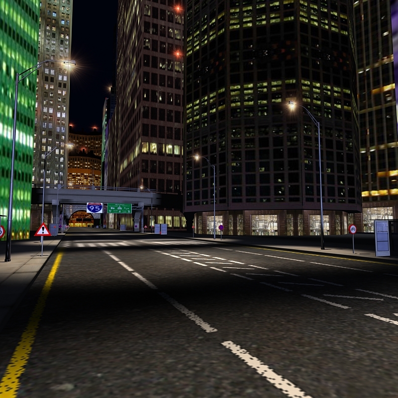 night city scene 3d max